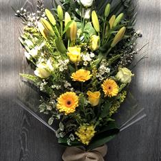 Gold & White Sheaf - Funeral Flowers Southend
